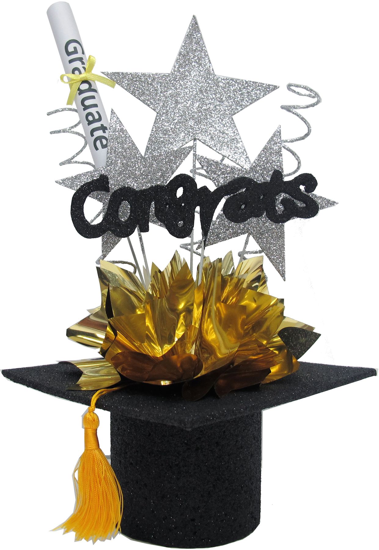 Glitter Congrats Graduation Cap Centerpiece | Party City