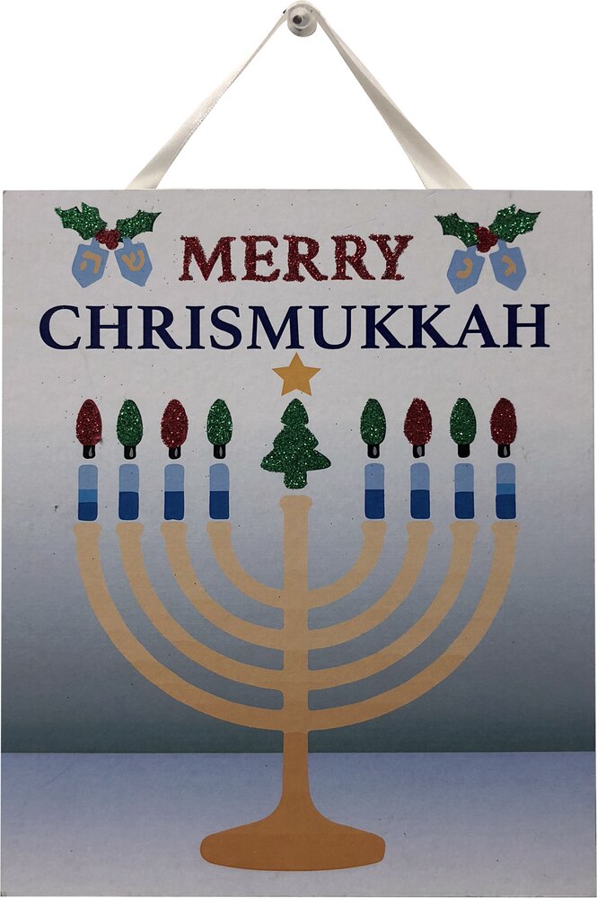 Glitter Merry Chrismukkah Sign | Party City