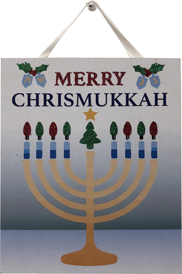 Glitter Merry Chrismukkah Sign | Party City