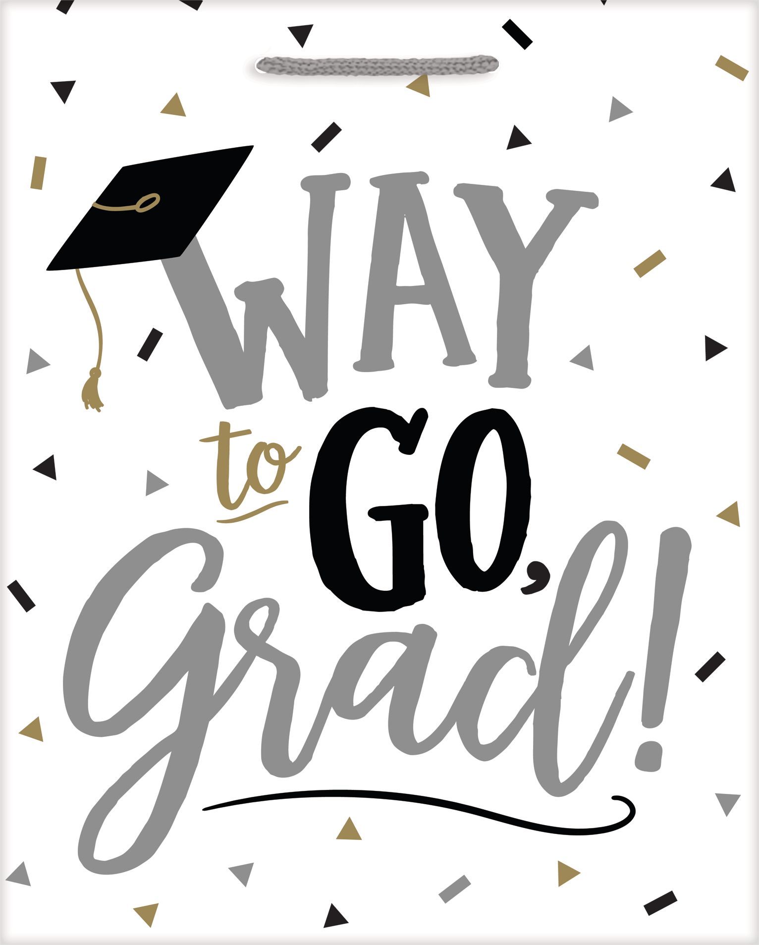 Way to Go Grad Gift Bag, Black/White | Party City