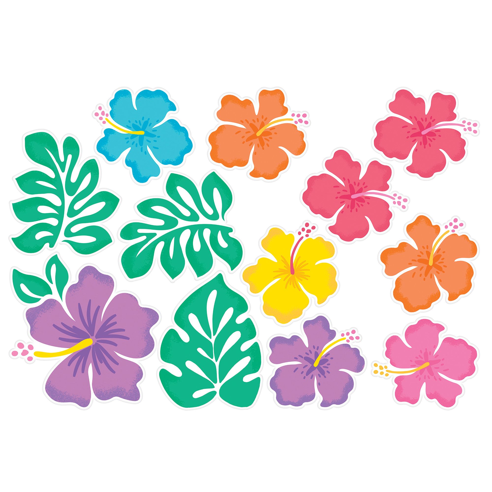 Table & Wall Cutout Decorations, Multi-Coloured, Floral, 4-in, 12-pk ...
